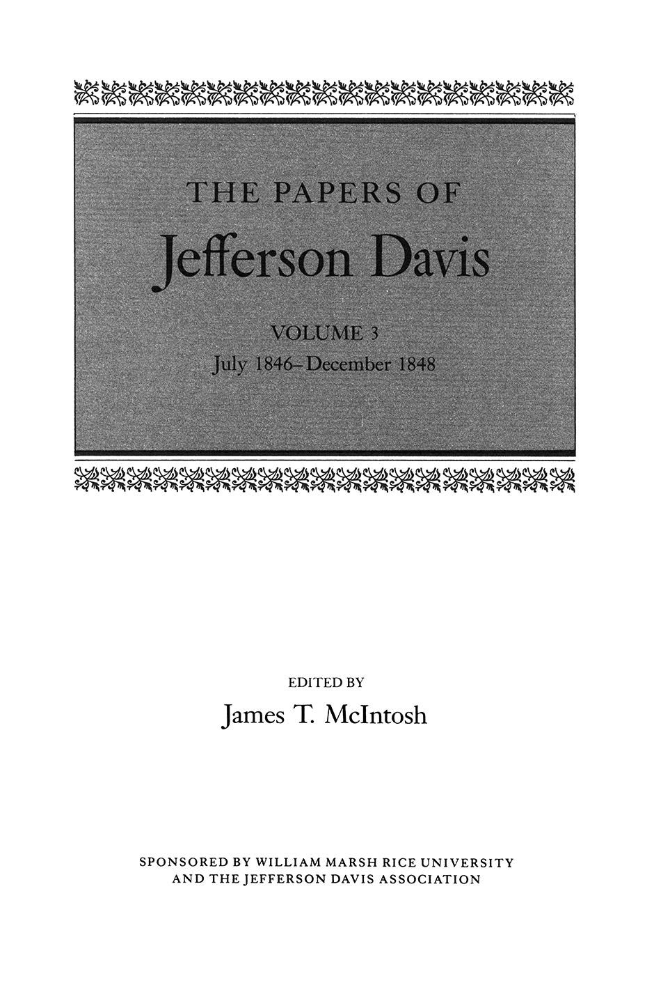 The Papers of Jefferson Davis