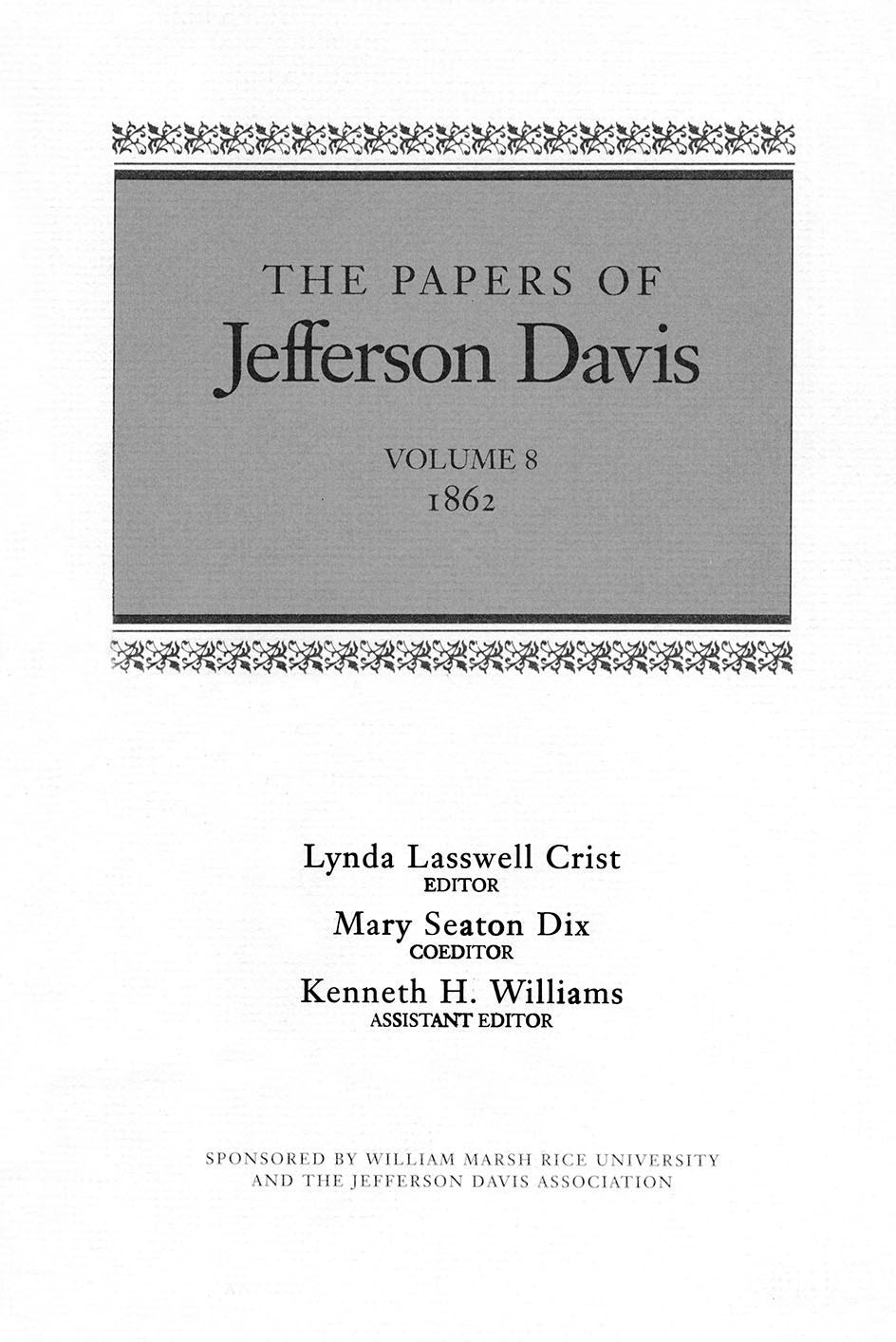 The Papers of Jefferson Davis
